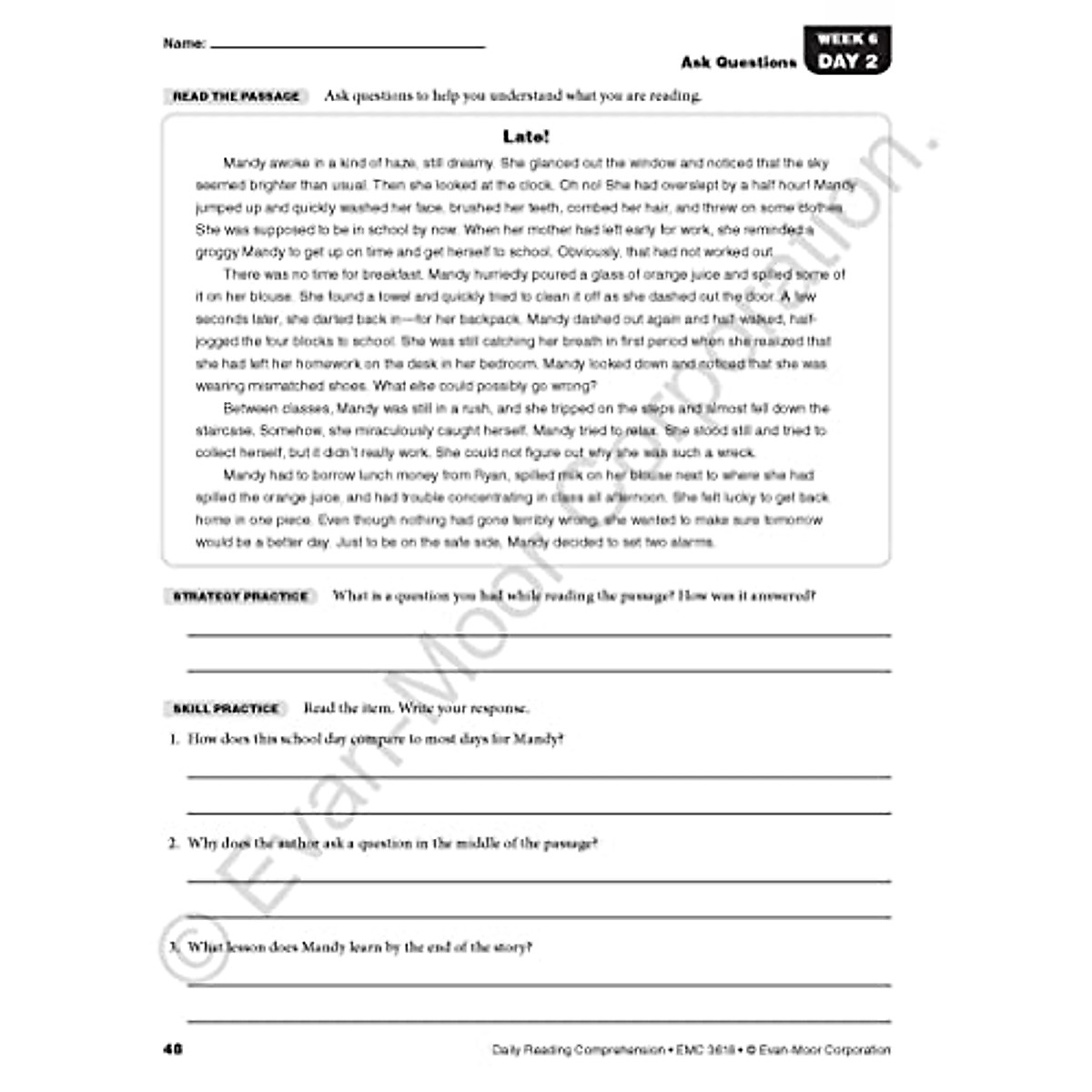 Evan-Moor Daily Reading Comprehension, Grade 8 - Homeschooling & Classroom Resource Workbook, Reproducible Worksheets, Teaching Edition, Fiction and Nonfiction, Lesson Plans, Test Prep