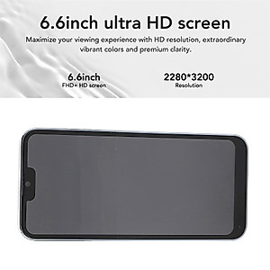 Yunseity I14 Promax Unlocked Cell Phone,6.6in HD Screen 3G Unlocked Smartphone for Android 10,4GB 64GB ROM,Dual SIM Cell Phone 2.4G ,5000mAh Battery,24MP 32MP Camera (White)