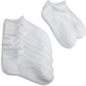 Jefferies Socks Big Boys' Seamless Toe Athletic Low Cut 6-pack, White, 7-8