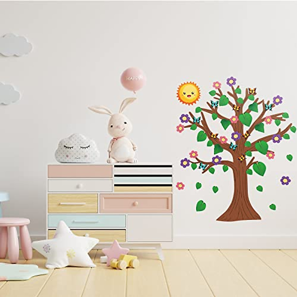 168 Pieces Classroom Tree Bulletin Board Set Seasonal Tree Winter Fall Spring Summer Tree Decor Family Tree Board Tree Classroom Tree with Seasonal Cutouts for Back to School Classroom Decor