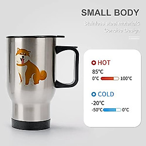 Cute Shiba Inu Akita Dog 14 Oz Travel Coffee Mug Stainless Steel Vacuum Insulated Cup with Lid