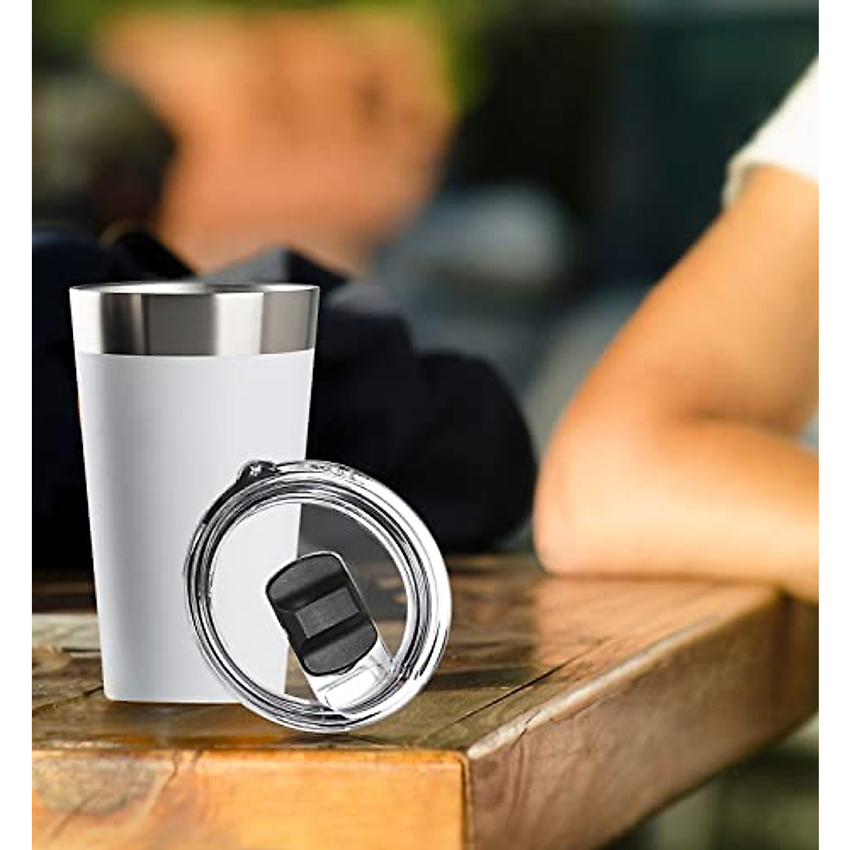 Magnetic Tumbler Lid - Fits Rambler, Ozark Trail, Old Style Rtic,Replacement Magnetic Slider, Magnetic Spill Proof Tumbler Cover (30oz, 2Pcs Black/Blue)