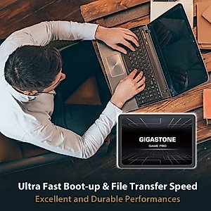 Gigastone SATA SSD 256GB 2.5 inch SSD 510MB/s Upgrade Laptop PC Memory and Storage PS4 HDD Replacement 2.5" Internal Solid State Hard Drives SATA III SLC Cache 3D NAND Game Pro Performance