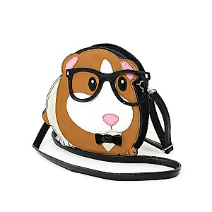 Sleepyville Critters Nerdy Guinea Pig Hamster Crossbody Purse