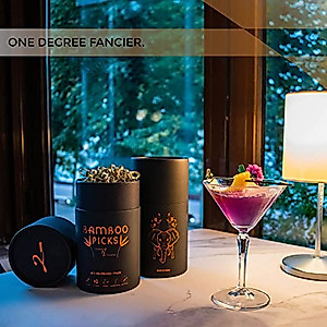 Cocktail Picks - Bamboo Skewers - Long Toothpicks for Appetizers - Eco Friendly Skewer Sticks - Fancy for Martini Drinks & Food Appetizer - Charcuterie Accessories - 6 inch Wooden Knot Pick 100 pcs