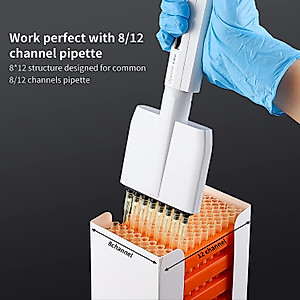 Four E's Scientific 200ul Pipettor Tips Universal Pipette Tips Racked Sterile Non-pyrogenic DNAse/RNAse Free Autoclavable 10 Layers, 960 pcs/Box