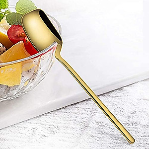 Coffee Spoons, 5.6 Inches Espresso Spoons, 18/10 Stainless Steel Demitasse Spoons Tiny Spoon Small Spoons Gold Teaspoons Espresso Spoons Mini Spoons for Tasting, Sugar, Tea, Ice Cream, Set of 6