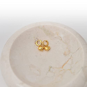 Dainty Puffy Heart Huggie Hoop Earrings • Gold Silver Rose Hoops • 3D Heart • Love Heart Dangle Earrings • Gift for Her • Minimalist 274