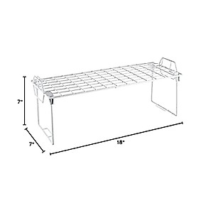 Whitmor Wire Grid Stacking Shelf Medium, 7"D x 18"W x 7"H, White