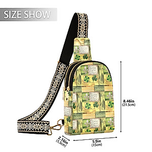 Women Crossbody Sling Backpack Irish-st-patrick-fleur-de-lis Girl Chest Bag Daypack for Hiking Traveling