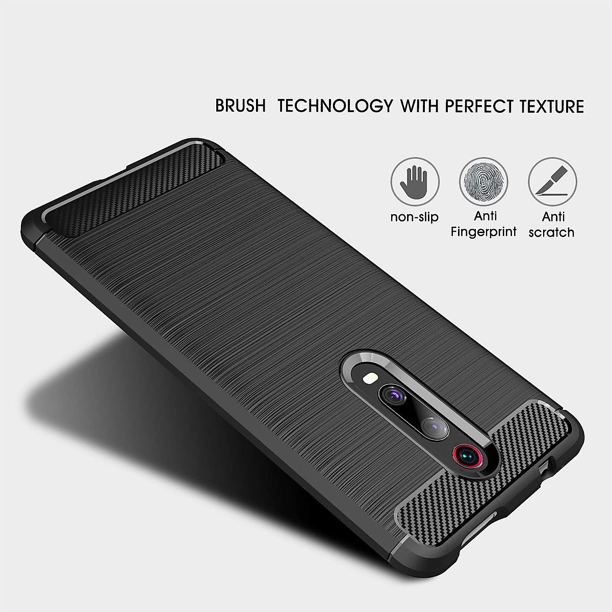 CruzerLite Case Compatible with Xiaomi Mi 9T Case, Compatible with Xiaomi Mi 9T Pro Case, Back Cover Anti-Scratch Shock Absorption Case for Xiaomi Mi 9T /9T Pro (Black)