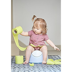 BÉABA - Baby's Training Potty - Ergonomic Baby Potty - Non-slip - Hygienic - Easy care - Handgrips on The seat - Made in France - Green Blue