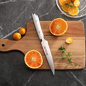 Cangshan HELENA Series German Steel Forged 5" Serrated Utility Knife (White)