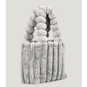 Women's Tote Handbag Fleece Shoulder Bag Hobo Tote Bag Faux Fur Retro Casual Clutch Cute Purse