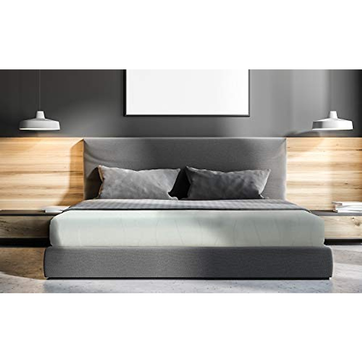 Irvine Home Collection 1500CK 8-inch Gel Memory Foam Mattress, California King, White