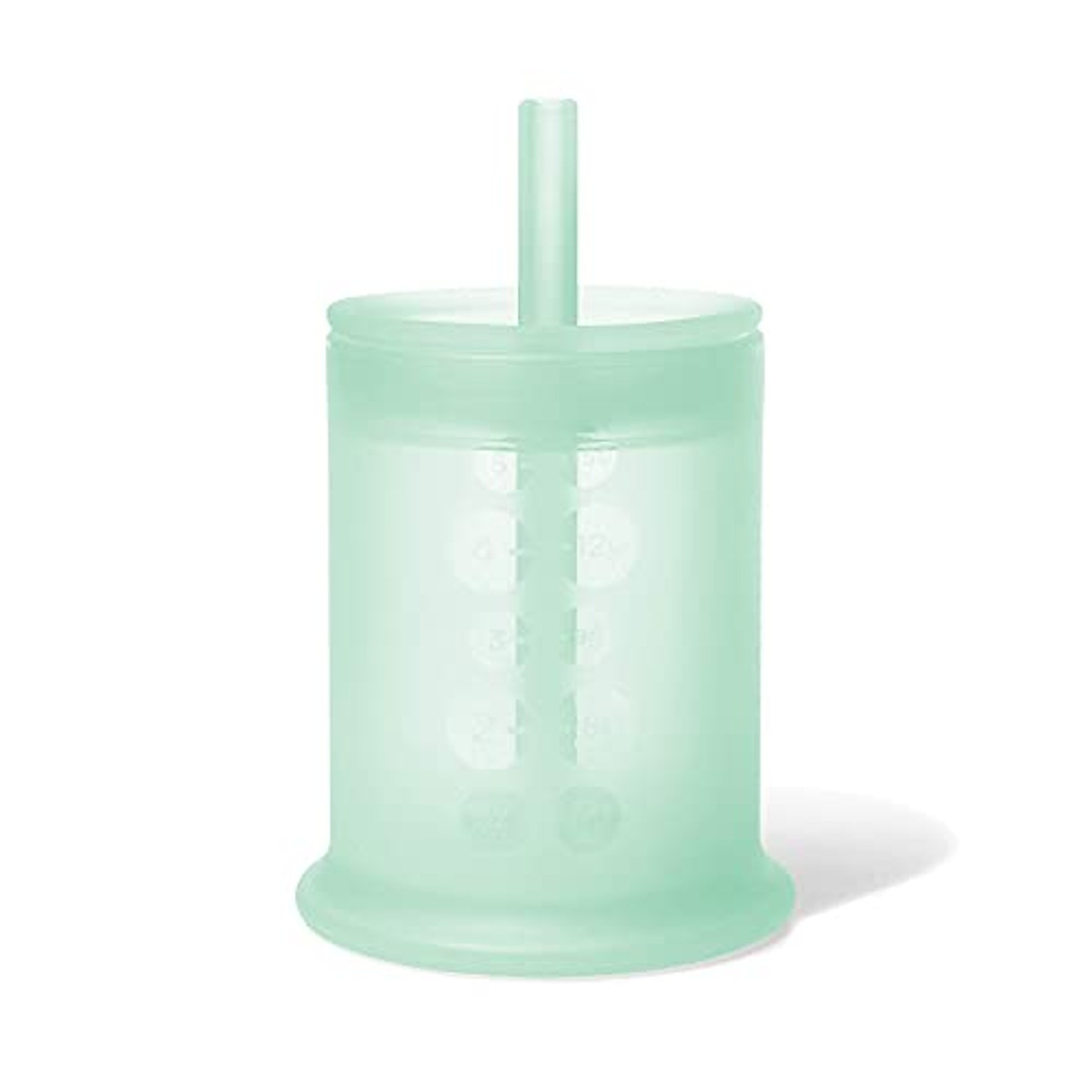 Olababy 100% Silicone Training Cup with Straw Lid (Mint) and Training Spoon Set Bundle
