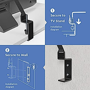 TV Safety Straps, Anti-Tip Straps for Child and Baby Proofing, Flat Screen TV Safety Straps TV Wall Anchors with VESA Mounting, Punch-Free Clamp Metal Connectors, Black