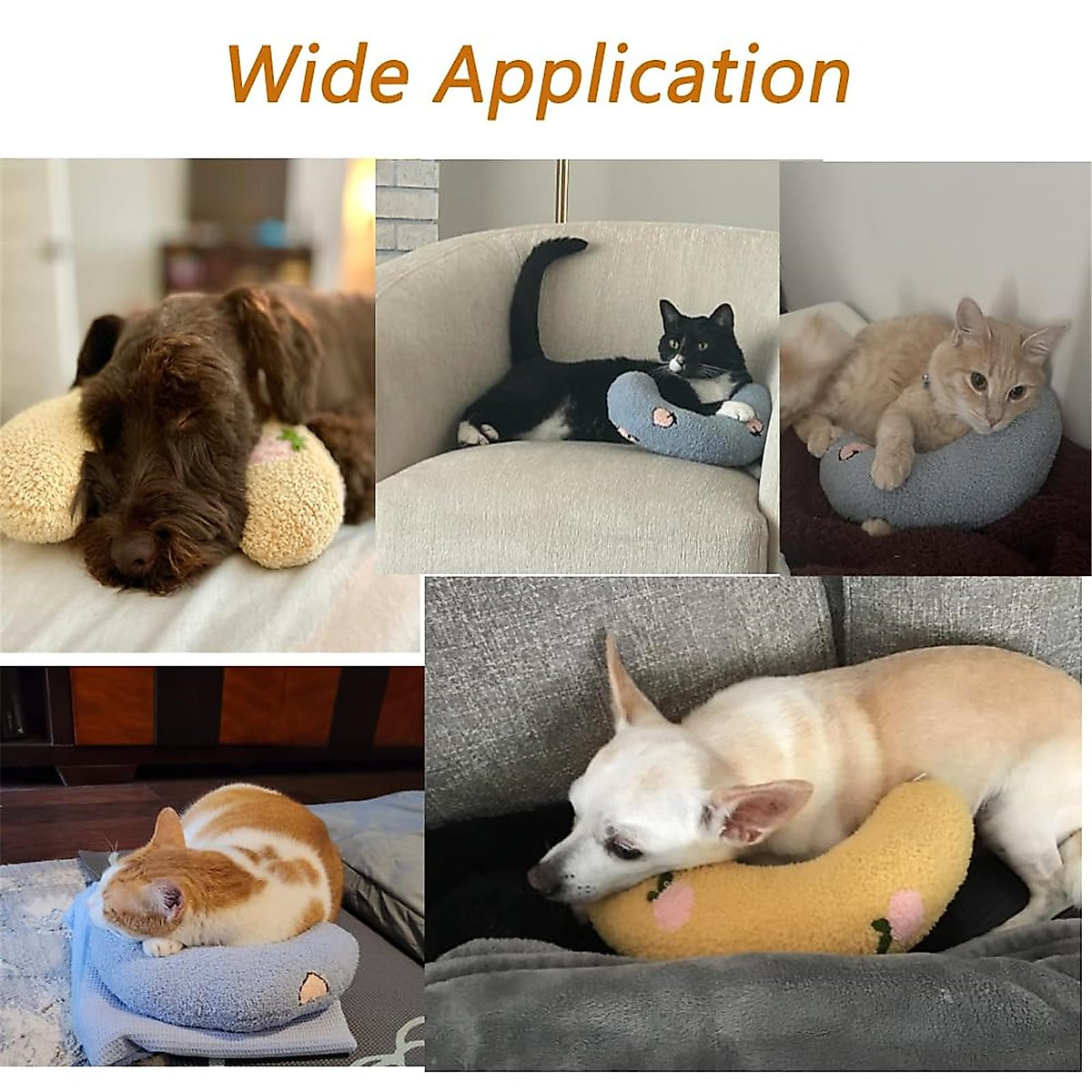 yoiar Cutated Cat Calming Pillow, Cutated Dog Calming Pillow, Cutated Pillow, Cutated Dog Neck Pillow, The Calming Pillow for Dogs Cutated, Cutated Calming Pillow for Cats (Yellow)