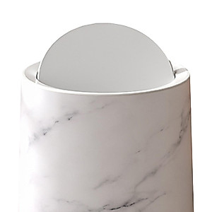 Generic Marble Bathroom Trash Can Household Trash Bin Garbage Container Removable Inner for Office, White Large, Optional