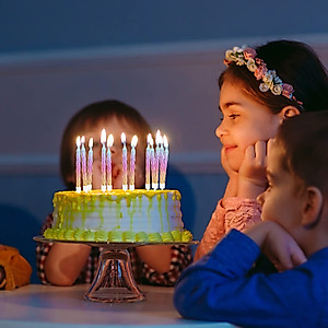 Treela 2.7 Inch Birthday Candles Rainbow Number Candle with 12 Pieces Numeral Rainbow Spiral Candle First One Year Candle for Baby Girl Boy Birthday Cake Topper Anniversary Wedding Party (Number 5)