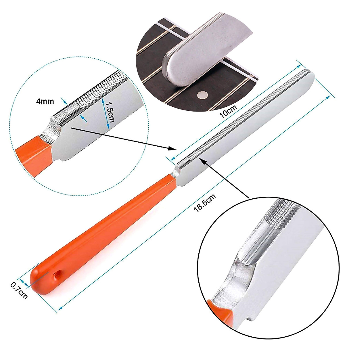 KEWAYO Guitar Fingerboard Luthier Tool Set Including Guitar Fret Crowning Luthier File, Fret Leveling Beam Sanding Leveler Beam and Fingerboard Guard Protectors for Guitar Bass