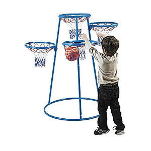Children’s Factory, AFB7950, Angeles 4-Rings Basketball Hoops with Storage Bag, Blue, Toddler and Kids Indoor – Outdoor Preschool & Daycare Mini Hoops