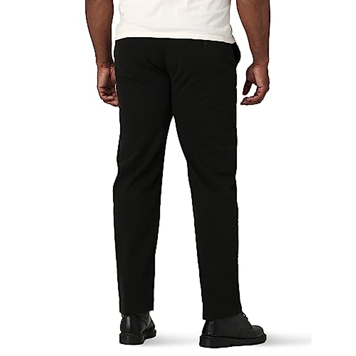 Lee Men's Big & Tall Extreme Motion Flat Front Regular Straight Pant Black 50W x 30L
