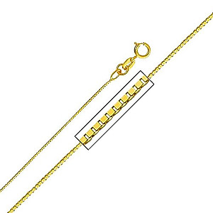 GM Fine Jewelry 14k Yellow Gold Queen Nefertiti Charm Pendant with 0.65mm Box Link Chain Necklace - 16"