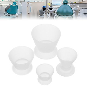 NSKI 4pcs/Set Non-Stick Lab Clean Cup Flexible Mixing Cup Silicone Dappen Dish Mixing Bowl Rubber Equipment