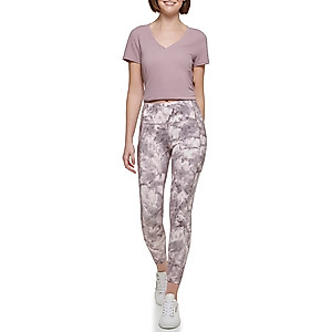 Calvin Klein Performance Women's Printed High Waist 7/8 Length Tight, Snakeshift Moonrock