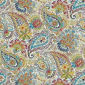 Pillow Perfect Paisley Indoor/Outdoor Split Back Chaise Lounge Cushion with Ties, Plush Fiber Fill, Weather, and Fade Resistant, 72.5" x 21", Blue/Green Gilford,