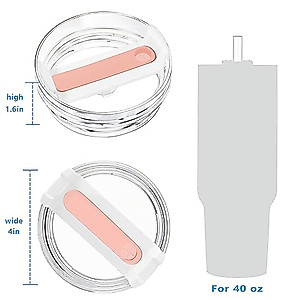 2 Pcs White Skinny Tumbler Lid Replacement, 40 OZ Tumbler Lid Compatible for Stanley, Spill Proof Splash Resistant Tumbler Covers Fit for Stanley Tumbler and More Coffee Mugs