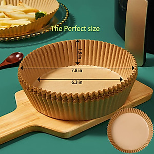 50 Pcs Air Fryer Disposable Paper Liner,Non-Stick Air Fryer Disposable Liners,6.3in air fryer parchment paper,Baking Paper for Air Fryer Oil-proof, Water-proof, Paper Food Grade Parchment