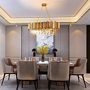 ZIROOPLUS 8 Light Modern Chandeliers Crystal Chandelier Pendant Lights Fixture for Dining Room, Bathroom, Bedroom, Living Room, Pool Table Light E12 Bulb Required