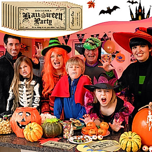 Woanger 50 Pcs Halloween Party Invitations with Envelopes 25 Scary Halloween Invitations and 25 Invitations Vintage Fill in Blank Invites for Halloween Theme Party Birthday Baby Shower