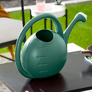 The HC Companies 2 Gallon Plant Watering Can - Large Plastic Garden Water Pot with Dual Spray Options for Indoor Outdoor Plants Flower, Green