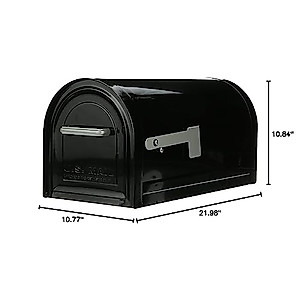 Gibraltar Mailboxes Reliant Locking, Large Capacity, Galvanized Steel, Post-Mount Mailbox, Black