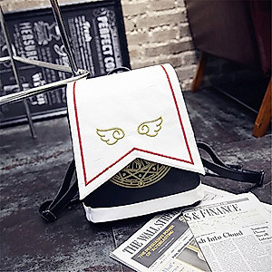 Smilovely Girl Magic Circle Cute Lolita Anime Cardcaptor Sakura Cosplay Backpack free size White