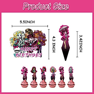 Monster Birthday Party Supplies 84PCS High Dolls Theme Party Decorations including Stickers Banner Cake Topper Balloons Cupcake Toppers