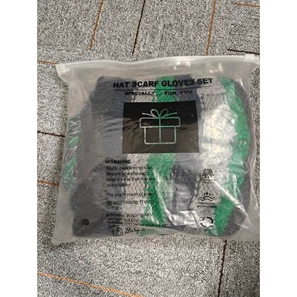 Boys Winter Hat Scarf and Gloves Set for Kids Warm Knitted Hat Mittens and Fleece Neck Warmer Scarf Set for Boys Girls 3pcs