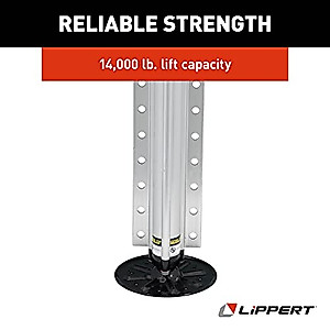 Lippert-2365601 Hydraulic Leveling Jack Assembly - Aluminum - 14,000 lbs. (Clear), Silver