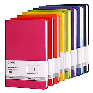 8 Pack Lined Journal Notebooks, 240 Pages, 5.5 x 8.3 inch, 8 Colors, Comix A5 Hardcover Notebooks, Classic College Ruled Notebooks for Writing