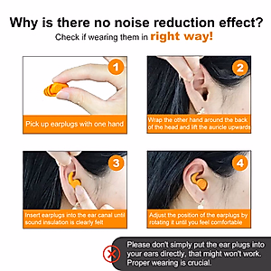 Ezavan Ear Plugs for Sleeping Noise Cancelling, Concert Ear Plugs, Perfect Fit Soft Silicone Reusable Earplugs for Noise Reduction Hearing Protection (Black)