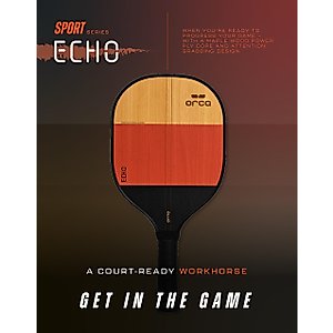 Orca Paddle Co. Echo Pickleball Paddles, Set of 2, with 4 Pickleballs, Mesh Bag - Racket for Beginners, Intermediate, Advanced Players - Pickle-Ball Accessories and Equipment