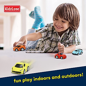 Kidzlane Diecast Metal Pullback Cars | Friction-Powered Toy Cars for Kids | 4 Pack Mini Car Set | Ages 3 and Older! Toddler Toys | Die Cast Metal Toy Cars