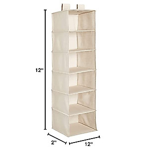 Amazon Basics Hanging Closet Shelf - 6-Tier, Canvas