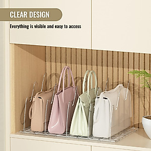 Adjustable Shelf Dividers for Closet Organization,10 Panels Shelf Dividers for Wood Shelves Clear Purse Handbag Clothes Panels Organizers and Storage for Bedroom, Kitchen, Office, Cabinets, Bathroom