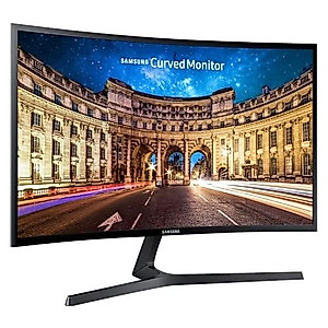 SAMSUNG CF396 Series 27" LED Curved Monitor, 1920x1080, 60Hz Refresh Rate, 4ms Response Time, AMD FreeSync Monitor, HDMI, Black, with MTC HDMI Cable