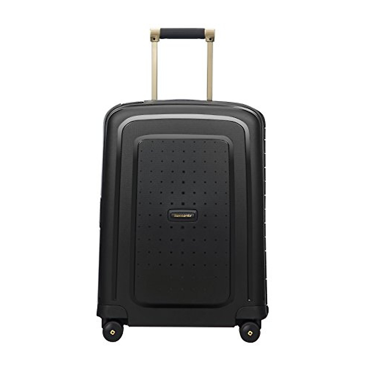 SAMSONITE S'Cure DLX Spinner 55, 2.9 KG Hand Luggage, 55 cm, 34 liters, Black (Black/Gold Deluscious)