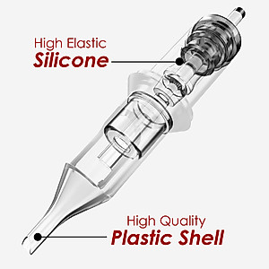 Wormhole Tattoo Cartridge Needles, 9RL Tattoo Needles 20PCS Disposable Tattoo Needle Cartridge Round Liner Cartridge Needles for Tattoo Pen Tattoo Machine Tattoo Supplies 1209RL